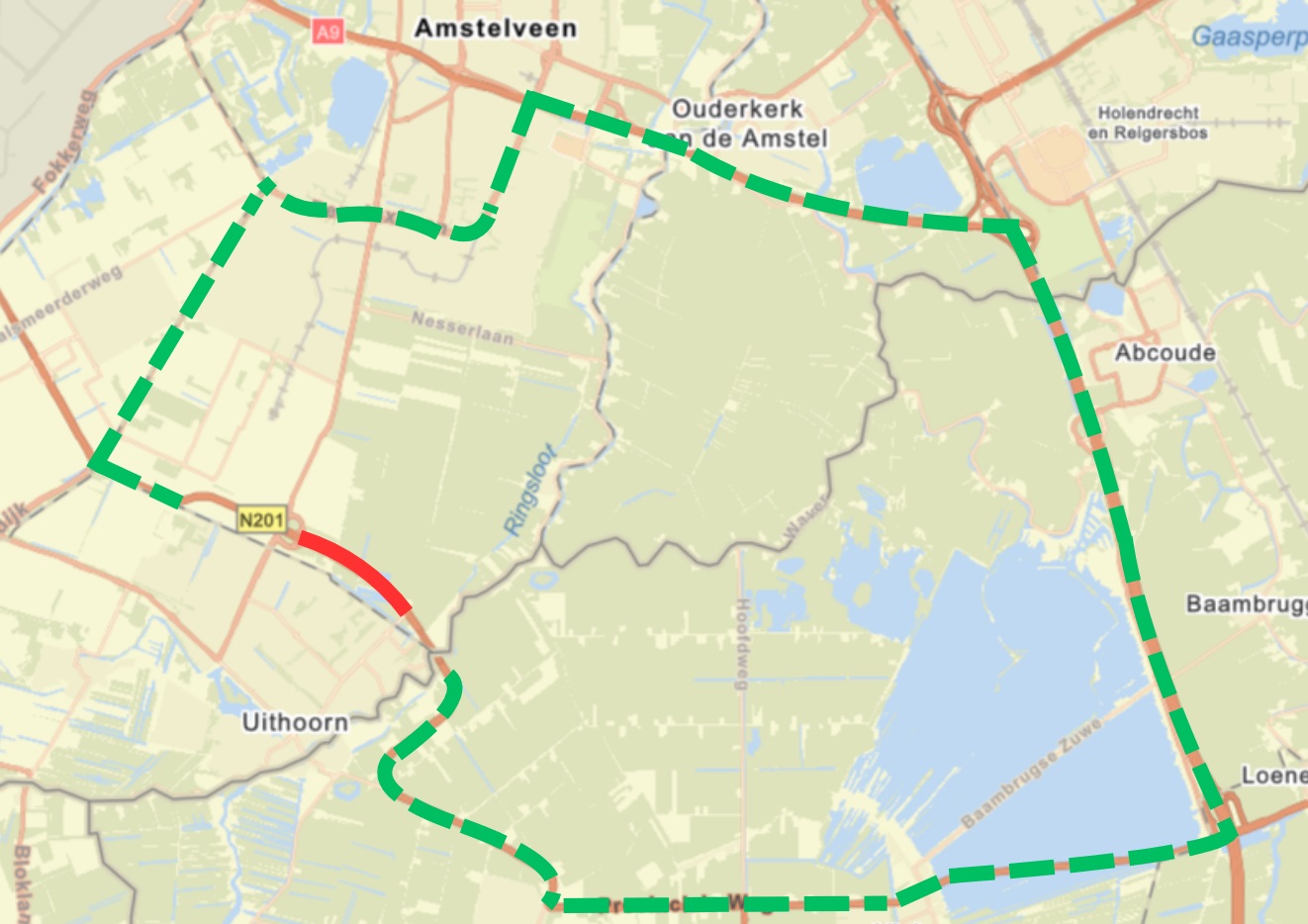 Afsluiting Provincialeweg (N201) bij Uithoorn 25 augustus